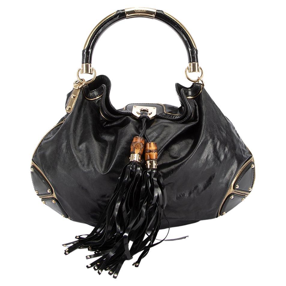 Gucci Women's Black Indy Hobo 2Ways Bag For Sale at 1stDibs