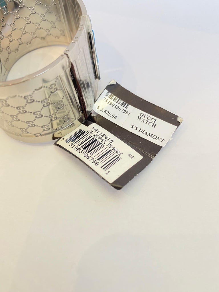 Gucci Women's YA112416 Twirl Diamond Cuff Watch For Sale at 1stDibs ...