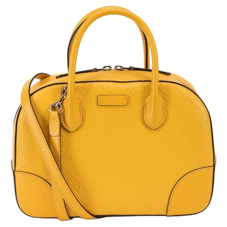Gucci Women's Yellow Bright Diamante Leather Satchel For Sale at 1stDibs