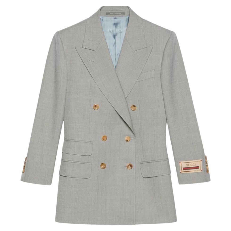 Gucci Wool Double Breasted Jacket For Sale at 1stDibs