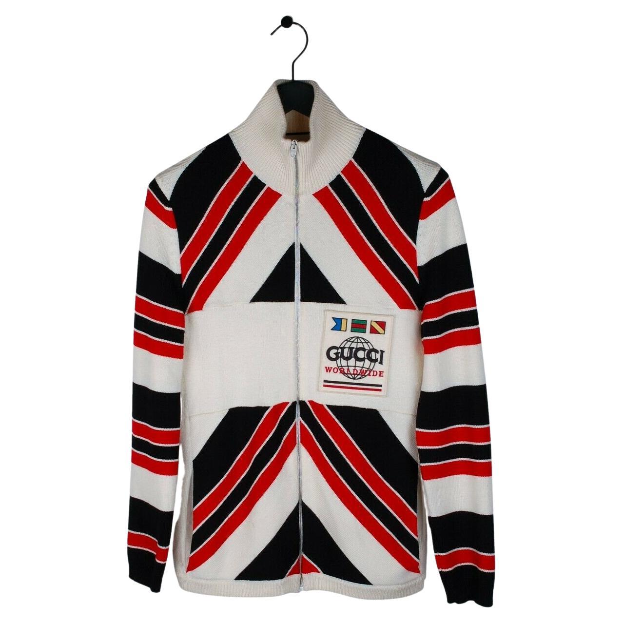 Gucci Multicolor Striped Cashmere Blend Applique Detail Sweater M at ...