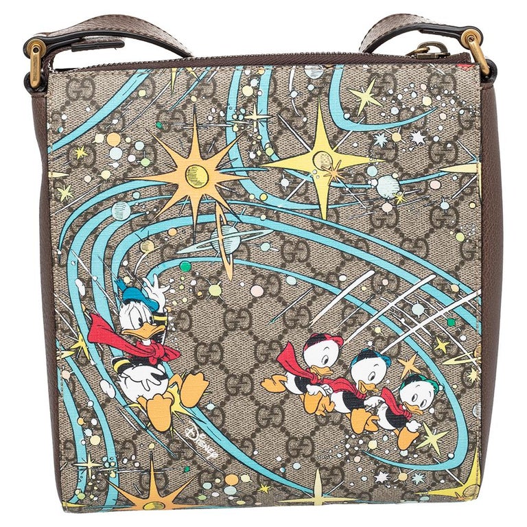 Gucci x Disney Beige GG Supreme Canvas and Leather Donald Duck ...