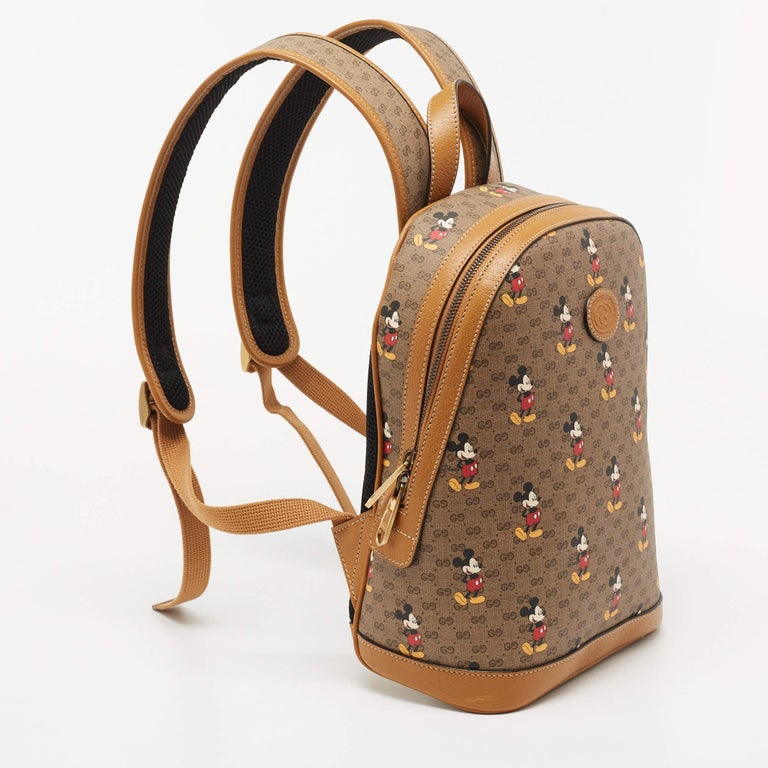 Gucci x Disney Brown GG Supreme Canvas and Leather Mickey Mouse ...