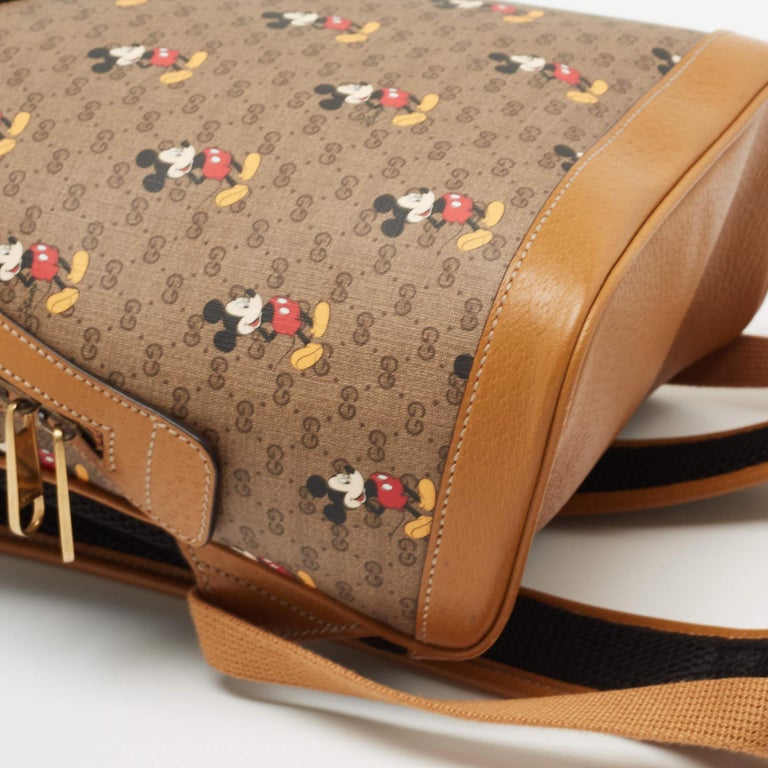 Gucci x Disney Brown GG Supreme Canvas and Leather Mickey Mouse ...