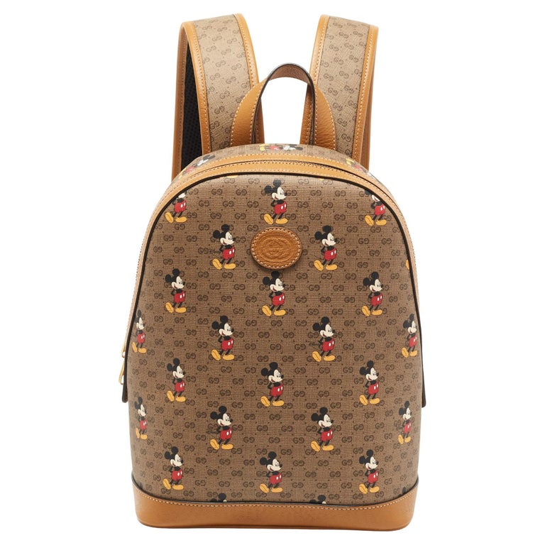 Gucci x Disney Brown GG Supreme Canvas and Leather Mickey Mouse ...