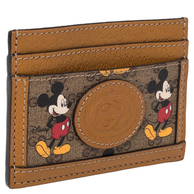 Gucci x Disney GG Supreme and Leather Mickey Mouse Card Holder For Sale ...