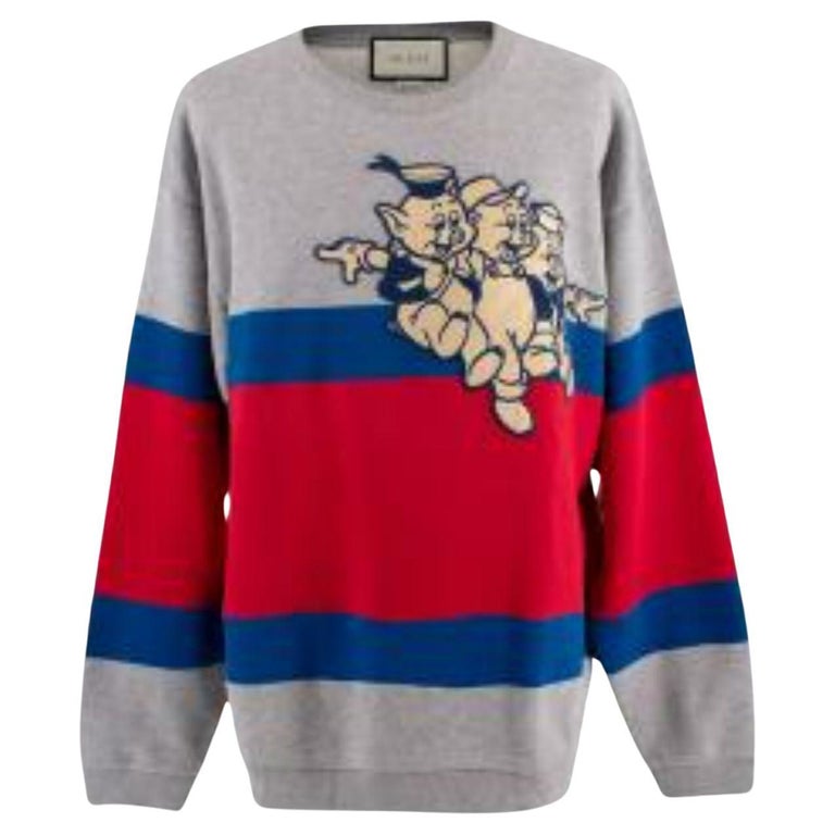 Gucci x Disney Grey '3 Little Pigs' Sweatshirt For Sale at 1stDibs