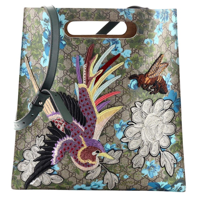 Gucci XL Tote Embroidered Printed GG Coated Canvas Medium at 1stDibs