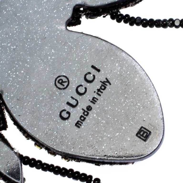 Gucci Yellow Crystal Bead Embellished Bumble Bee Motif Brooch For Sale ...