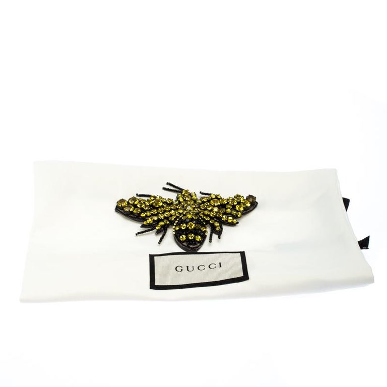Gucci Yellow Crystal Bead Embellished Bumble Bee Motif Brooch For Sale ...