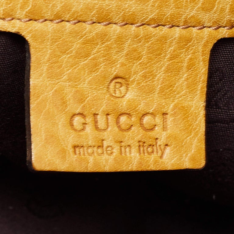 Gucci Yellow Guccissima Leather Large Bamboo Bar Tote For Sale at 1stDibs