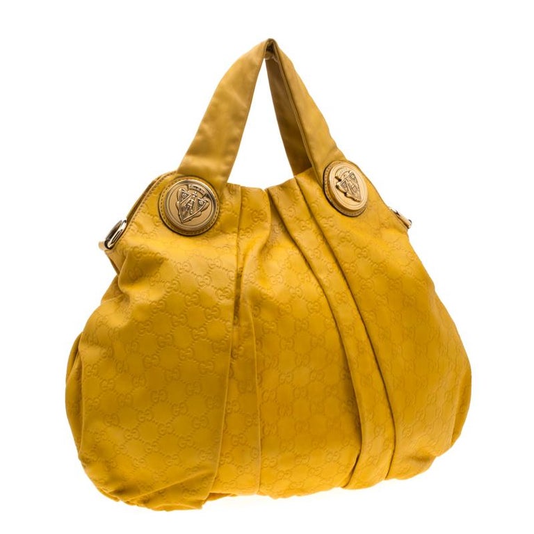 Gucci Yellow Guccissima Leather Large Hysteria Hobo For Sale at 1stDibs