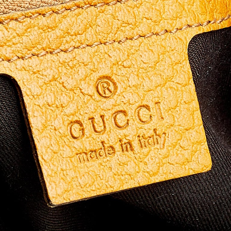 Gucci Yellow Leather Bamboo Top handle Bag at 1stDibs