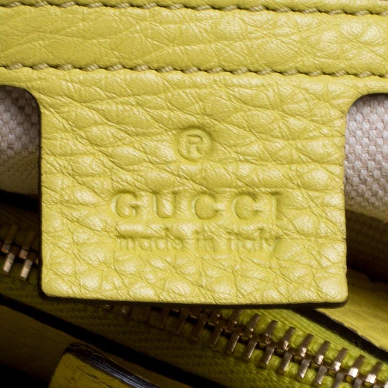 Gucci Yellow Leather Bamboo Top Handle Shopper Tote For Sale at 1stDibs ...