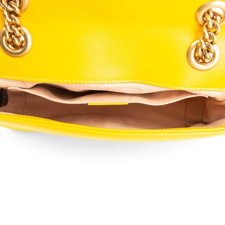 GUCCI yellow leather MARMONT MINI Shoulder Bag at 1stDibs