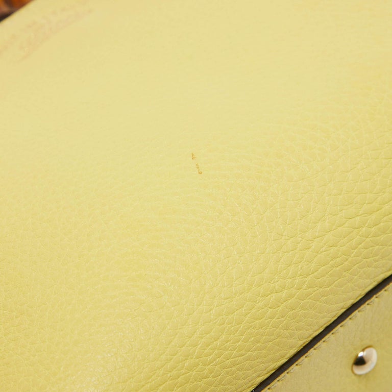 Gucci Yellow Leather Mini Bamboo Tote For Sale at 1stDibs