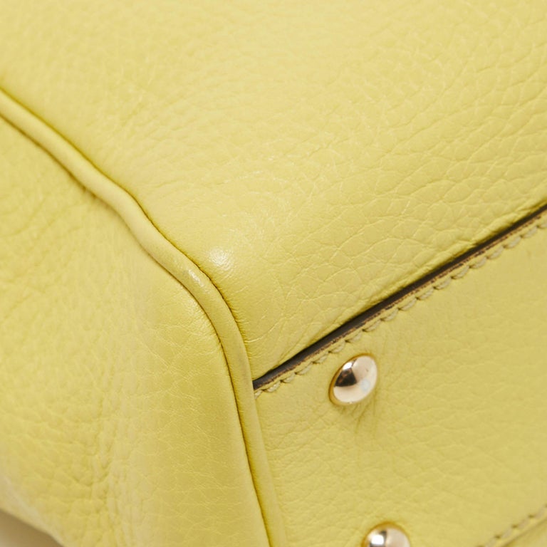 Gucci Yellow Leather Mini Bamboo Tote For Sale at 1stDibs