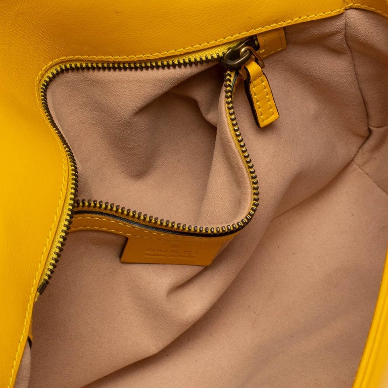Gucci Yellow Matelasse Leather Small GG Marmont Shoulder Bag at 1stDibs ...