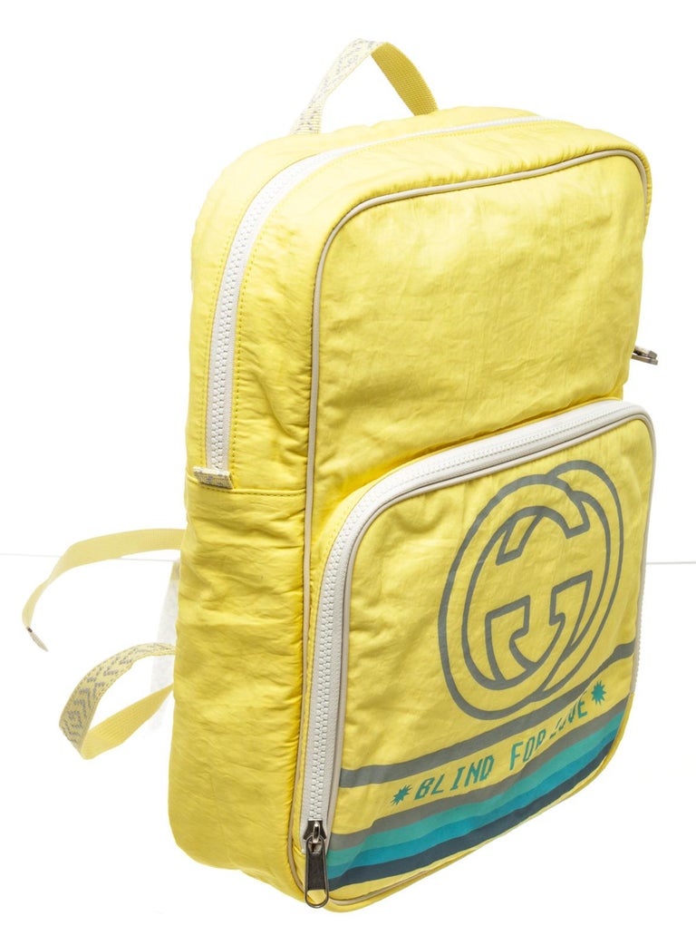 Gucci Yellow Nylon Canvas 80 Patch Backpack Bag at 1stDibs