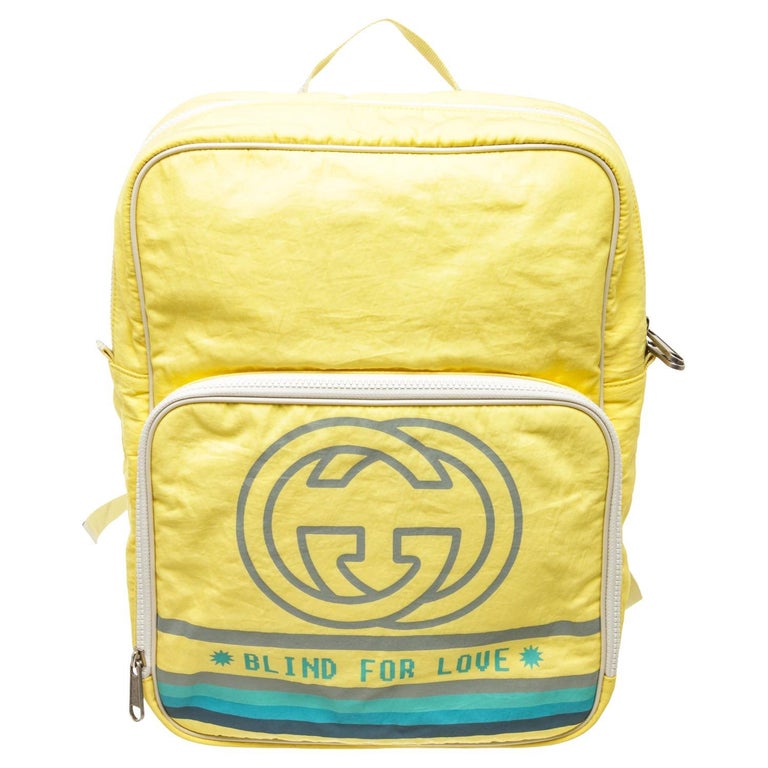 Gucci Yellow Nylon Canvas 80 Patch Backpack Bag at 1stDibs