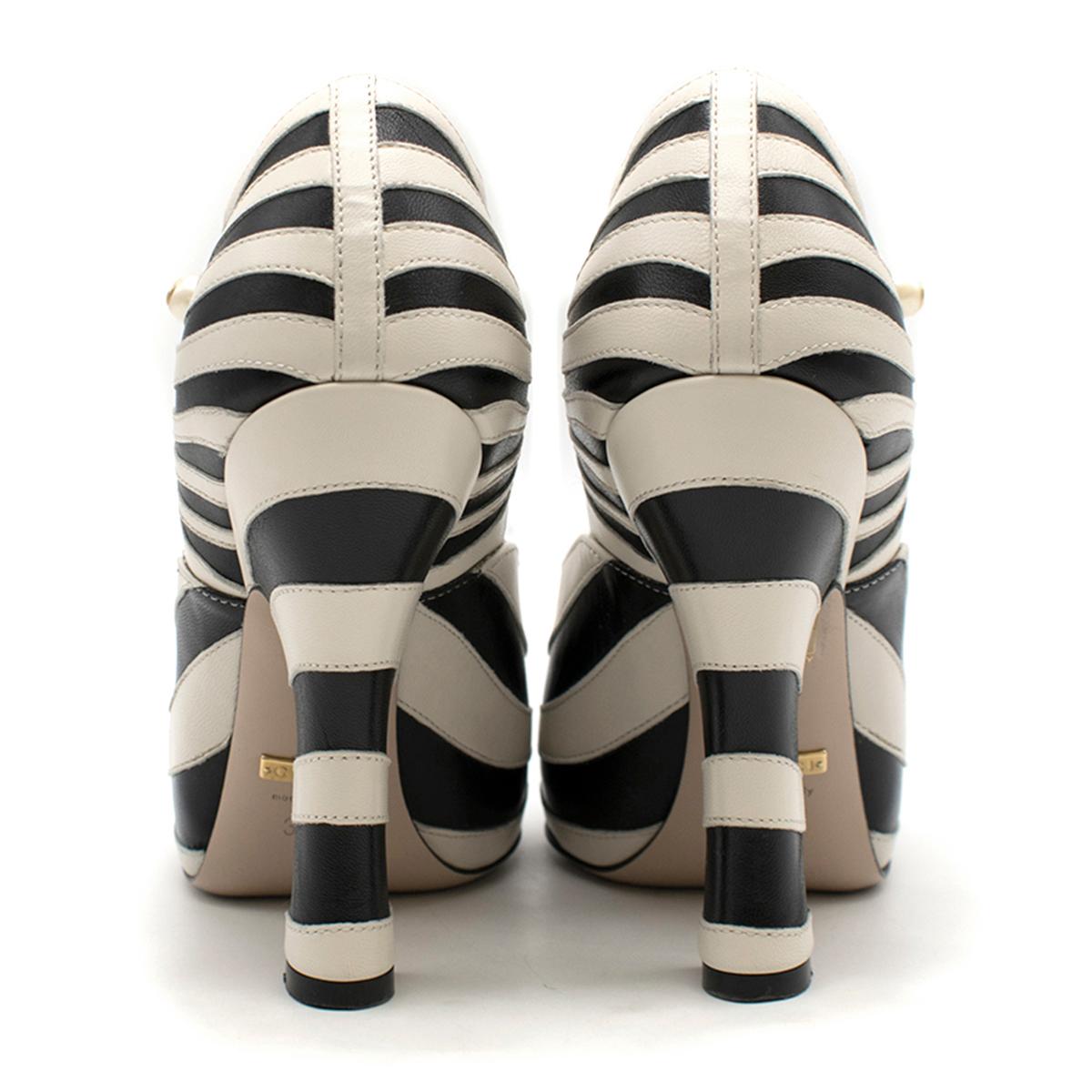 Gucci Zebra Leather Pumps 5.5 For Sale at 1stDibs | gucci zebra heels