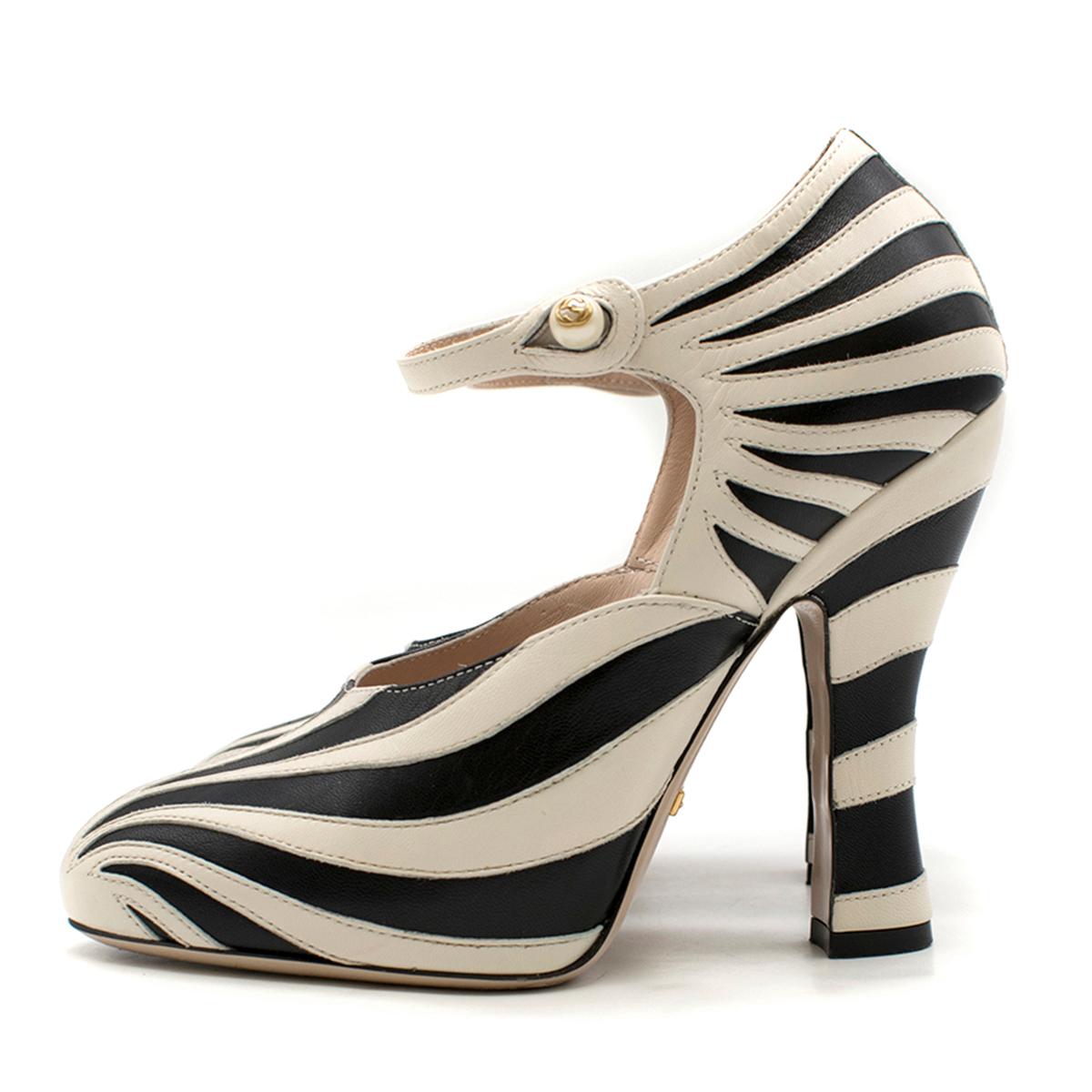 Gucci Zebra Leather Pumps 5.5 For Sale at 1stDibs | gucci zebra heels