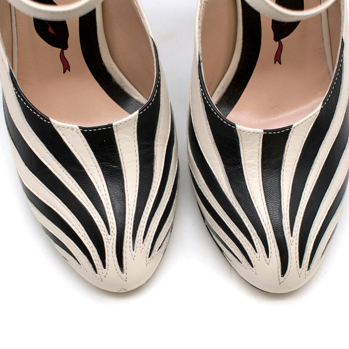 Gucci Zebra Leather Pumps 5.5 For Sale at 1stDibs | gucci zebra heels