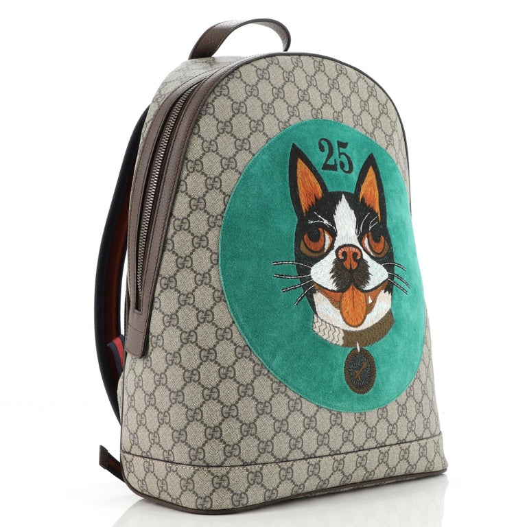 Gucci Zip Around Backpack Printed GG Coated Canvas Medium at 1stDibs