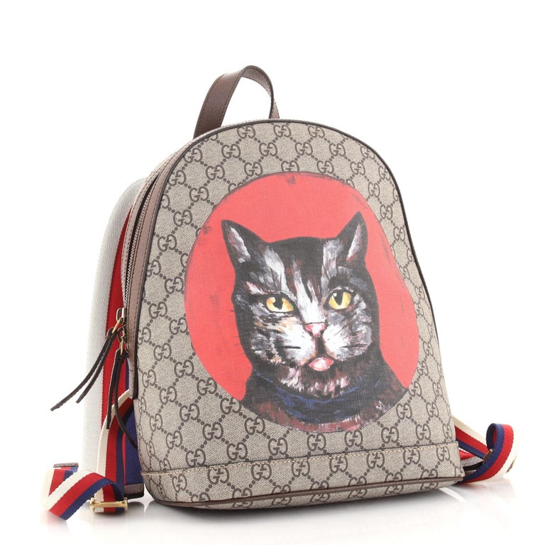 Gucci Zip Around Backpack Printed GG Coated Canvas Small at 1stDibs