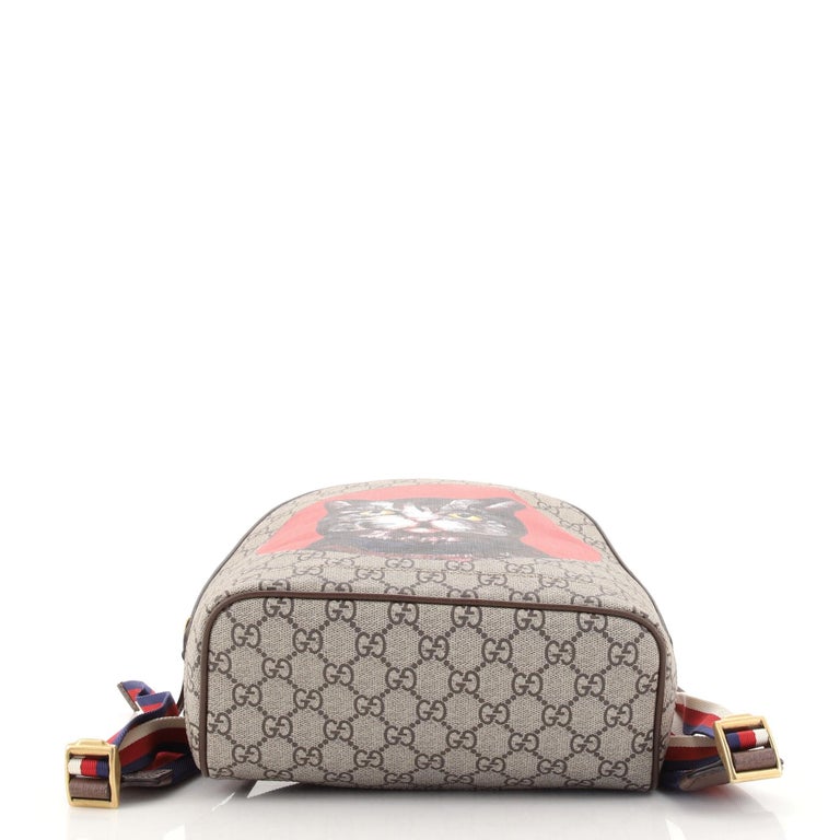 Gucci Zip Around Backpack Printed GG Coated Canvas Small at 1stDibs