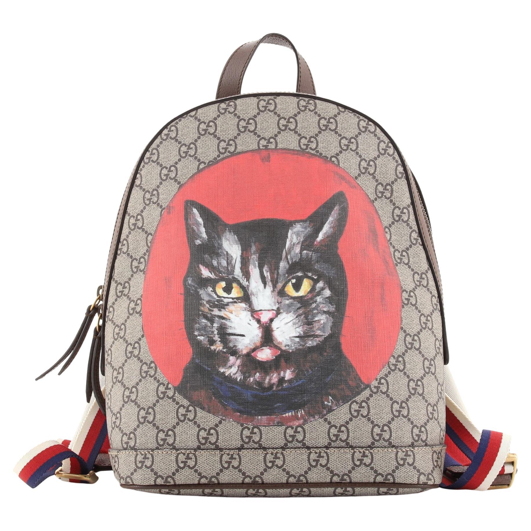 Gucci Zip Around Backpack Printed GG Coated Canvas Small at 1stDibs
