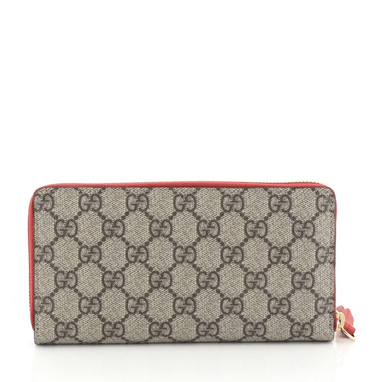 Gucci Zip Around Wallet GG Coated Canvas with Applique at 1stDibs