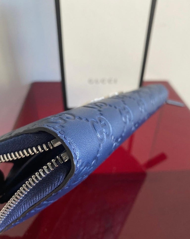 Gucci Zip Around Wallet NY Yankees Patch Royal Blue For Sale at 1stDibs