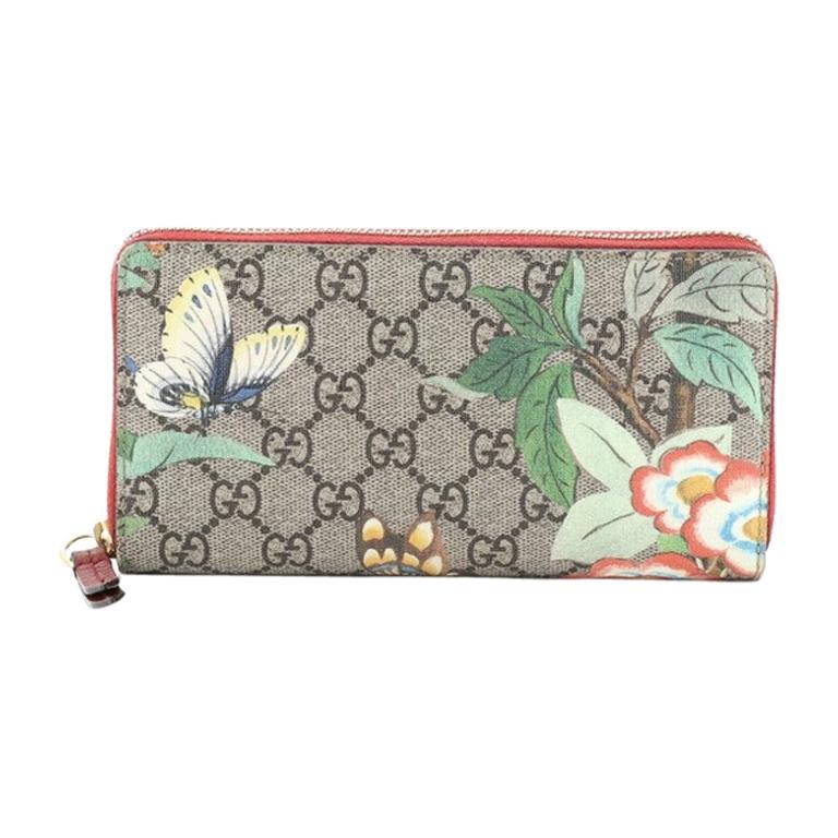 Gucci Zip Around Wallet Tian Print GG Coated Canvas at 1stDibs