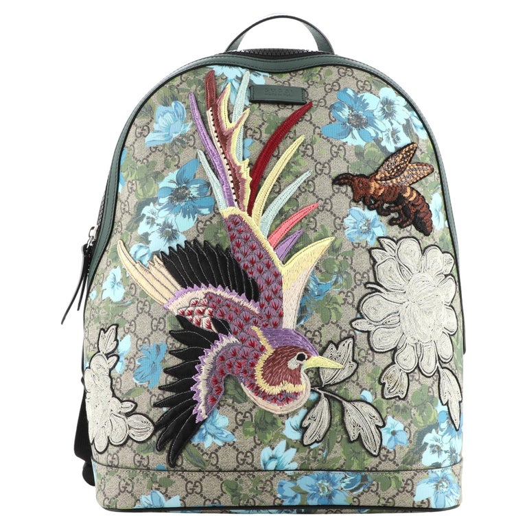 Gucci Zip Backpack Embroidered Printed GG Coated Canvas Medium at 1stDibs