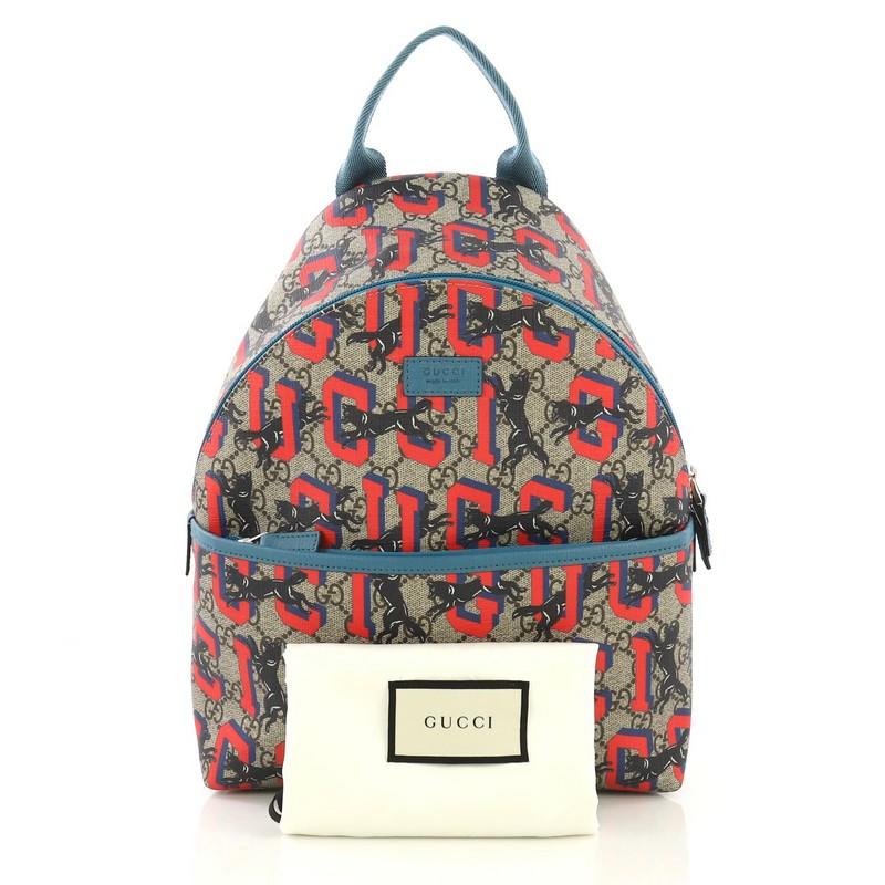 Gucci Zip Pocket Backpack Printed GG Coated Canvas Small at 1stDibs