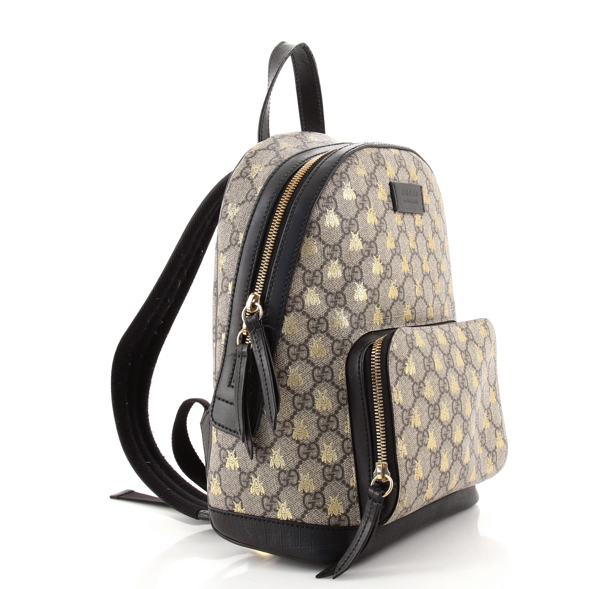Gucci Zip Pocket Backpack Printed GG Coated Canvas Small at 1stDibs
