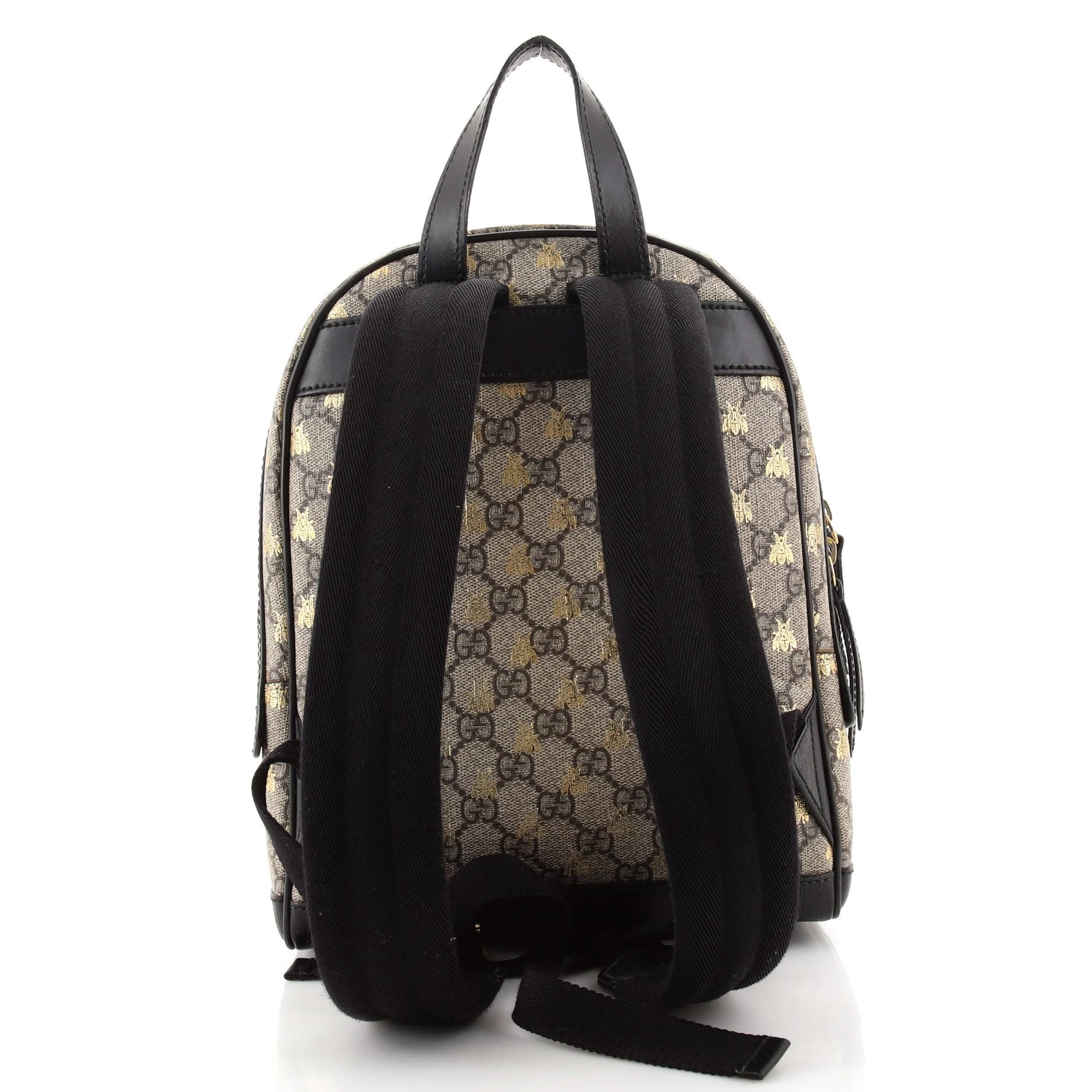Gucci Zip Pocket Backpack Printed GG Coated Canvas Small at 1stDibs
