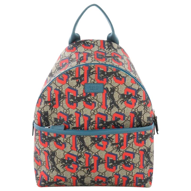 Gucci Zip Pocket Backpack Printed GG Coated Canvas Small at 1stDibs