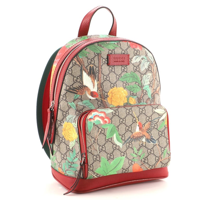Gucci Zip Pocket Backpack Tian Print GG Coated Canvas Small at 1stDibs