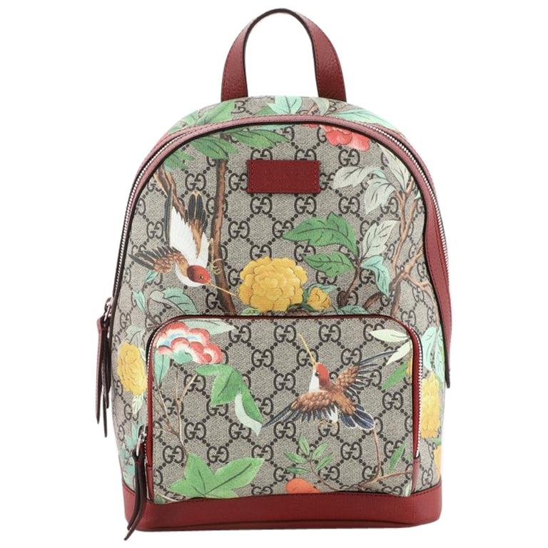 Gucci Zip Pocket Backpack Tian Print GG Coated Canvas Small at 1stDibs