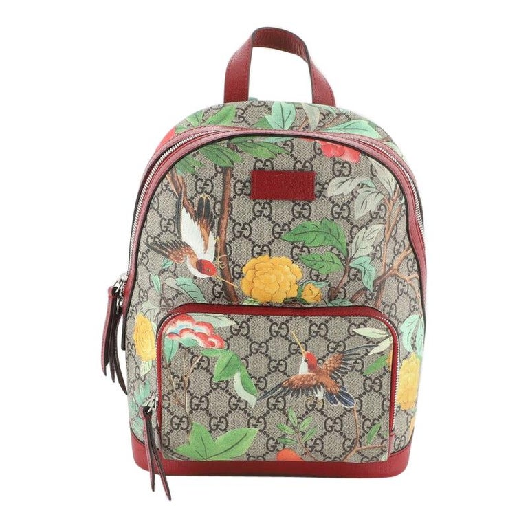 Gucci Zip Pocket Backpack Tian Print GG Coated Canvas Small at 1stDibs