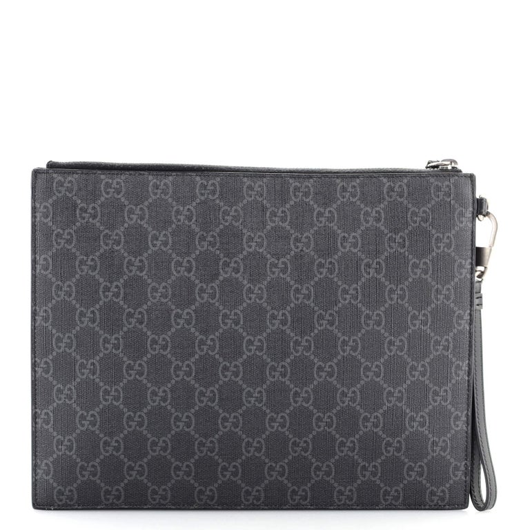 Gucci Zipped Pouch Printed GG Coated Canvas Medium For Sale at 1stDibs