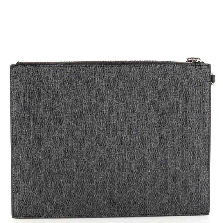 Gucci Zipped Pouch Printed GG Coated Canvas Medium For Sale at 1stDibs