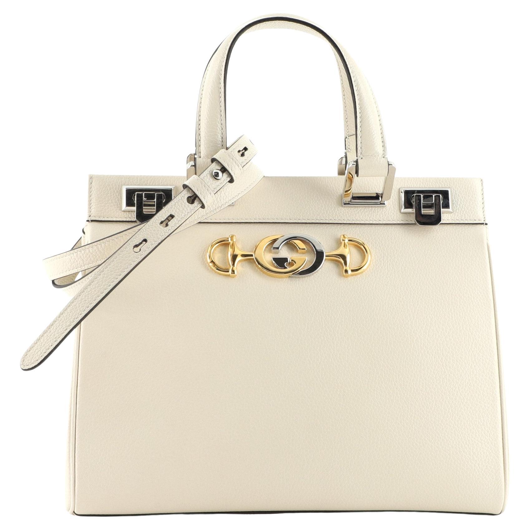 Gucci Vintage Cut Out Handle Bag Canvas with Leather Medium at 1stDibs