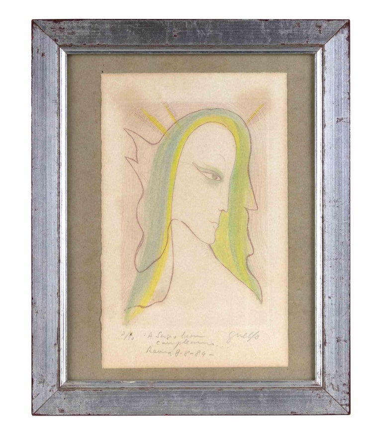 Guelfo Bianchini - The Angel - Original Etching by Guelfo Bianchini ...