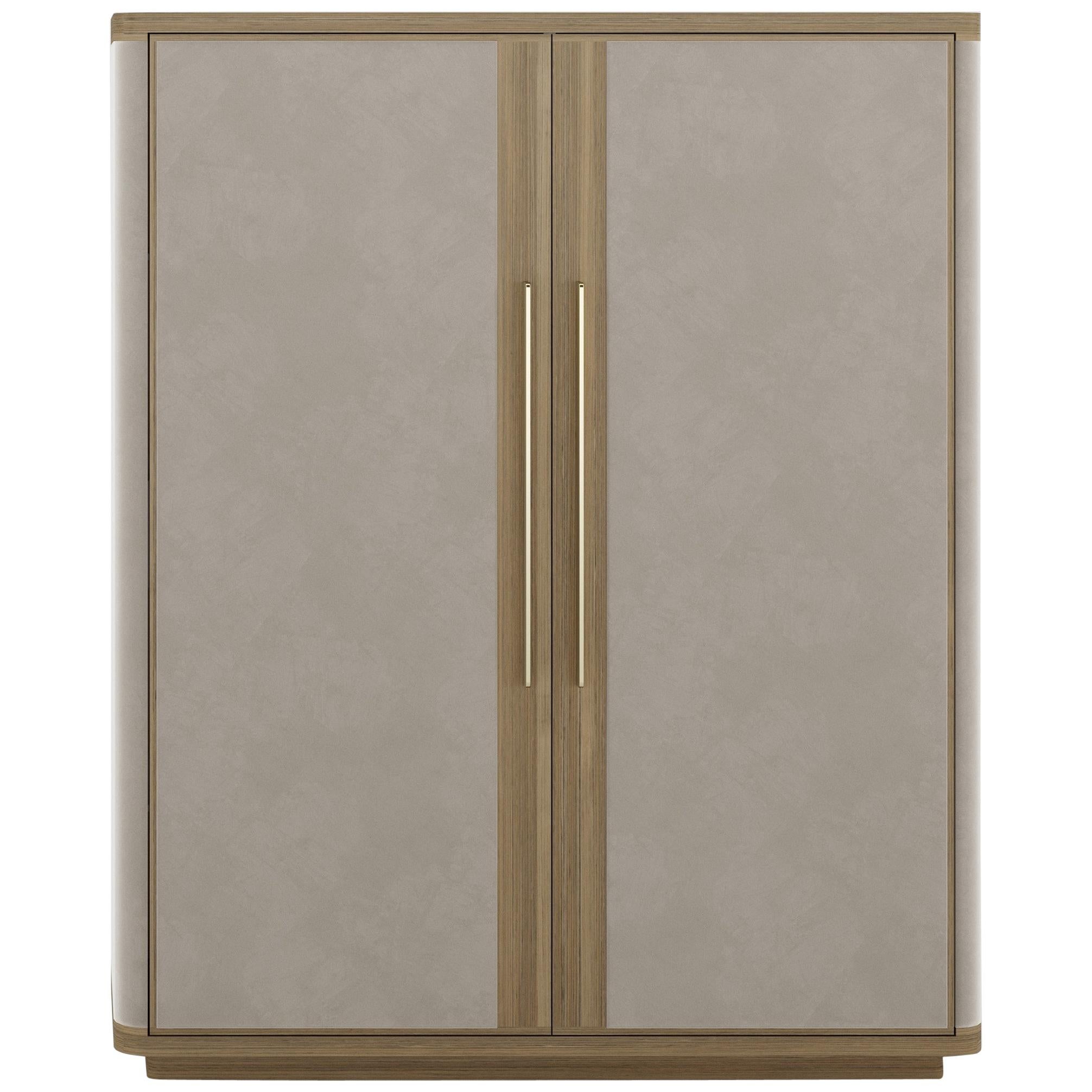 COCO CABINET - Modern Ebony Oak Cabinet with Brass Inlays and Acrylic ...