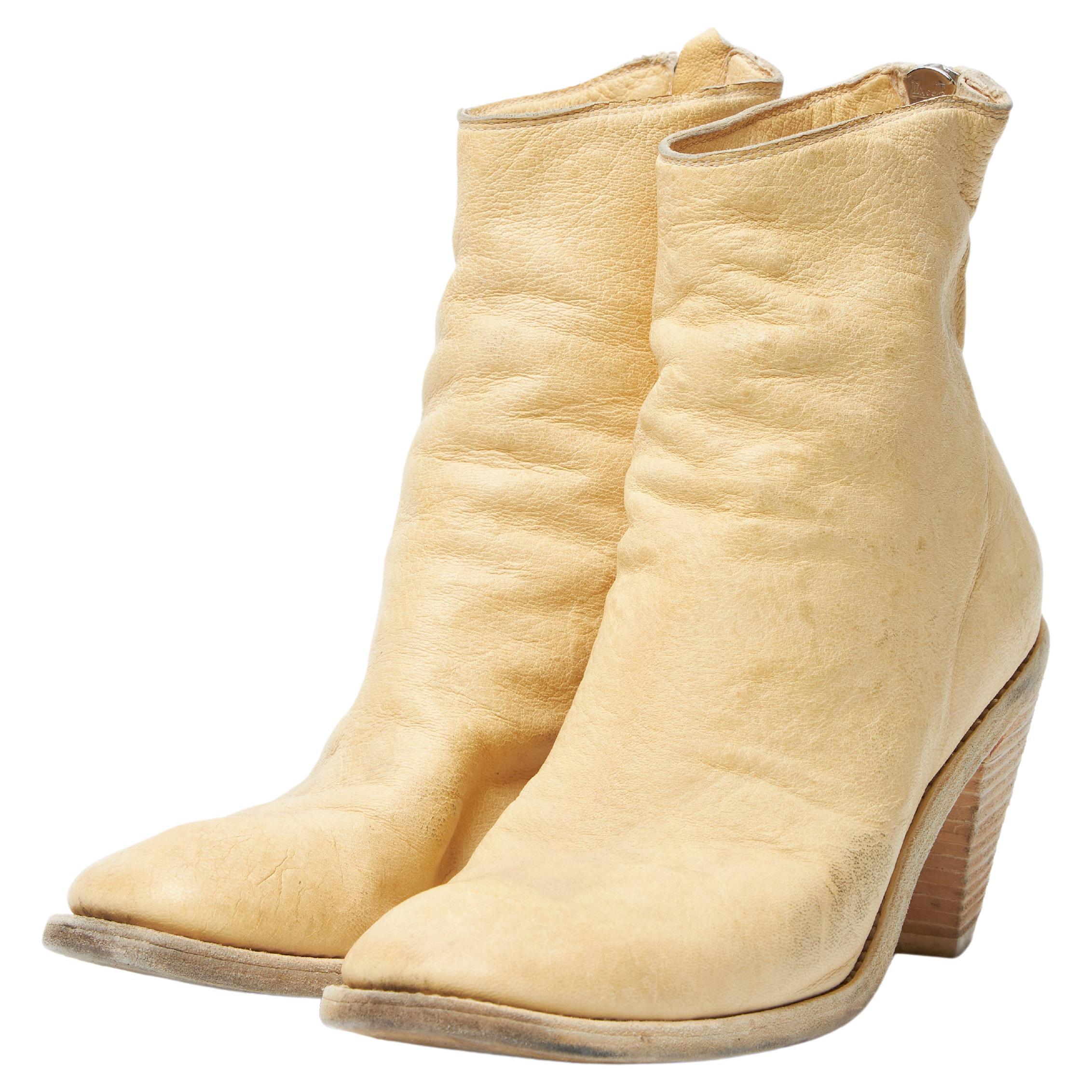 Guidi Yellow Back Zip Heel Boots For Sale at 1stDibs