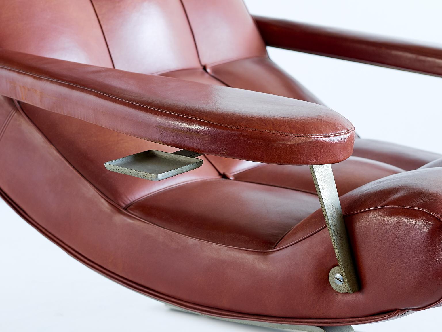 Guido Bonzani Lounge Chair in Brown Leatherette for Tecnosalotto, Italy ...