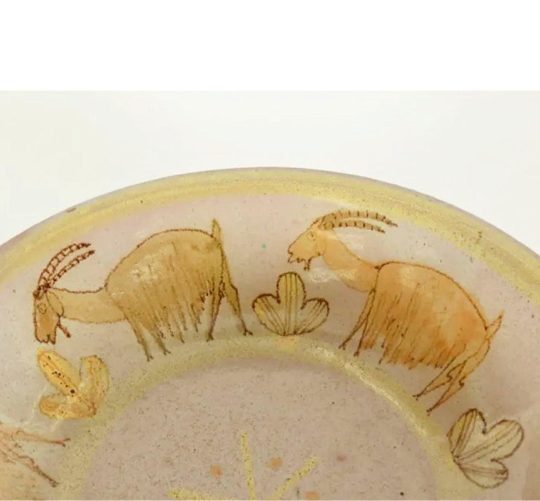 Guido Gambone Grazing Goats Monumental Stonewear Centerpiece Bowl ...